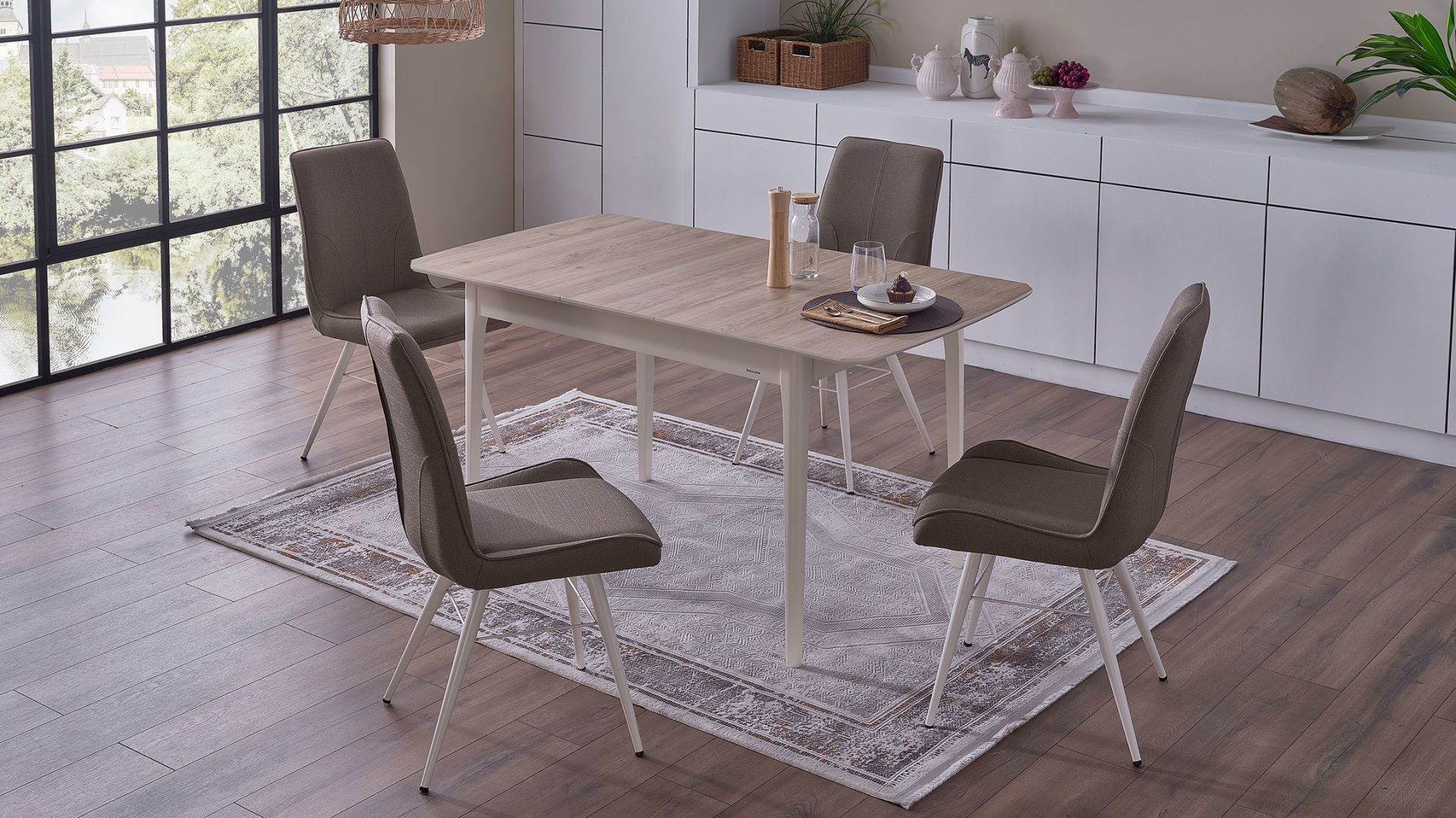 Kolin S Sandalye 2 li - Vizon | Bellona Mobilya