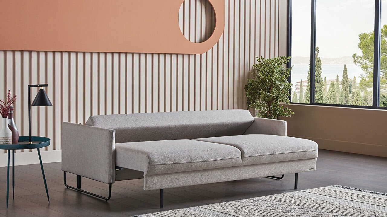 Laura Comfort Üçlü Koltuk - Krem | Bellona Mobilya