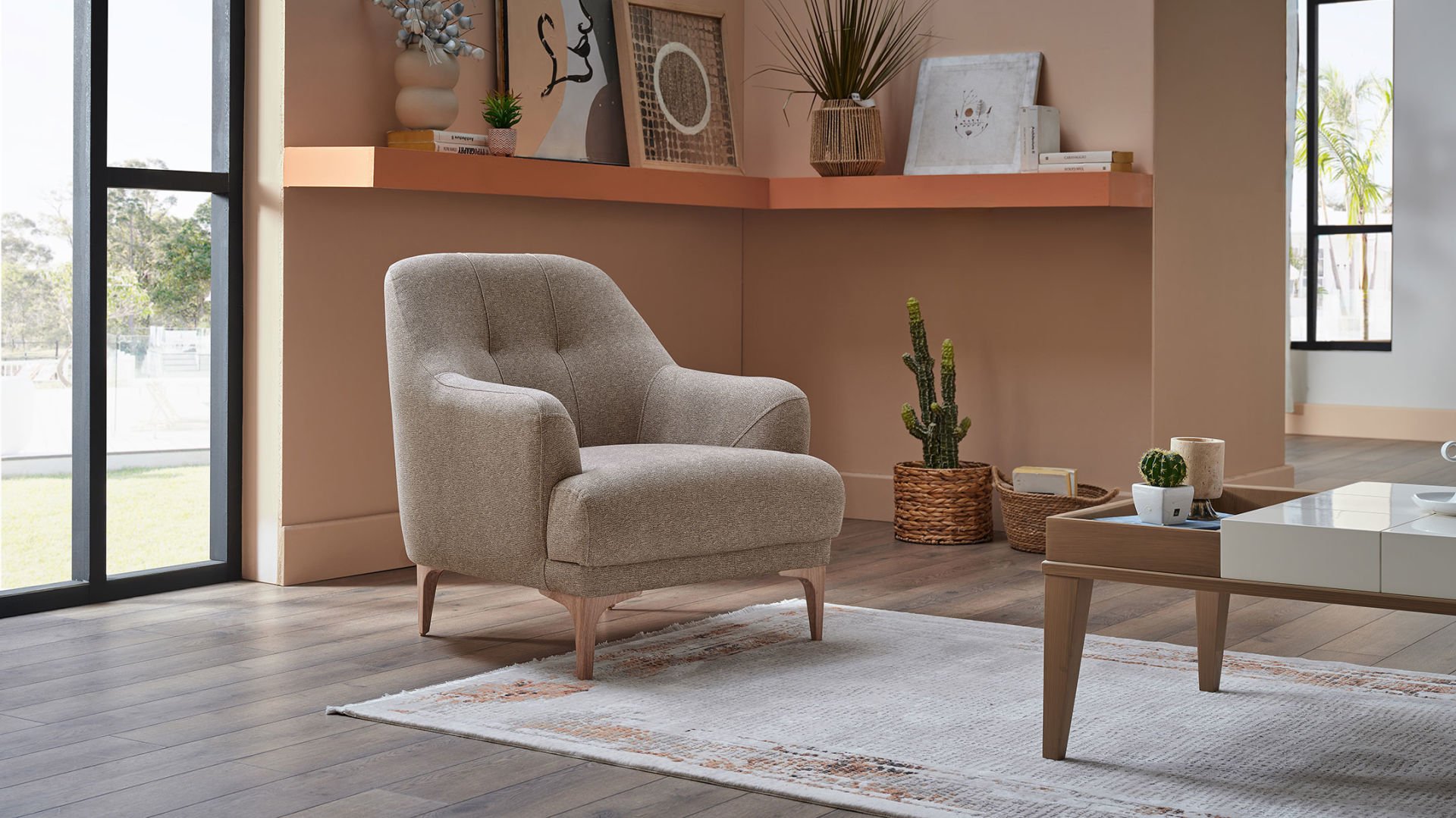 Porto Berjer - Kahve - Meşe Ayak | Bellona Mobilya