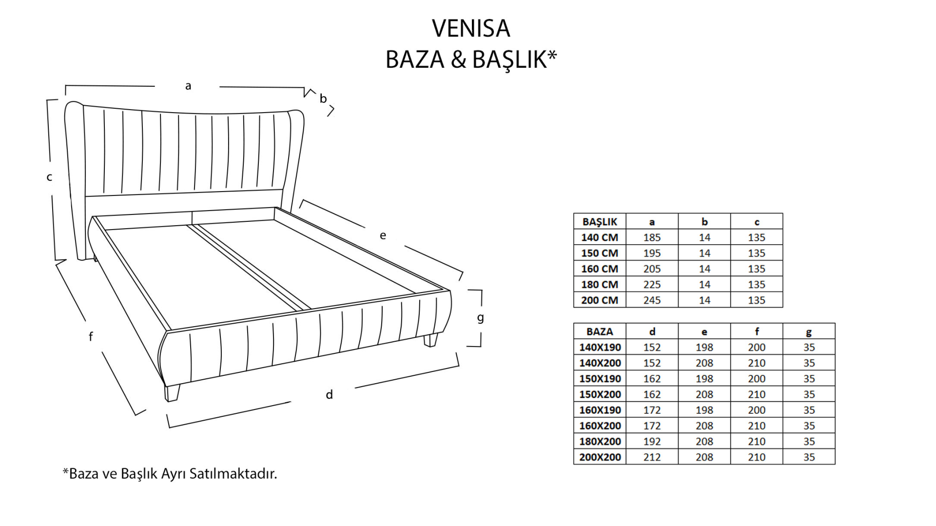 Venisa Başlık - 140 cm | Bellona Mobilya