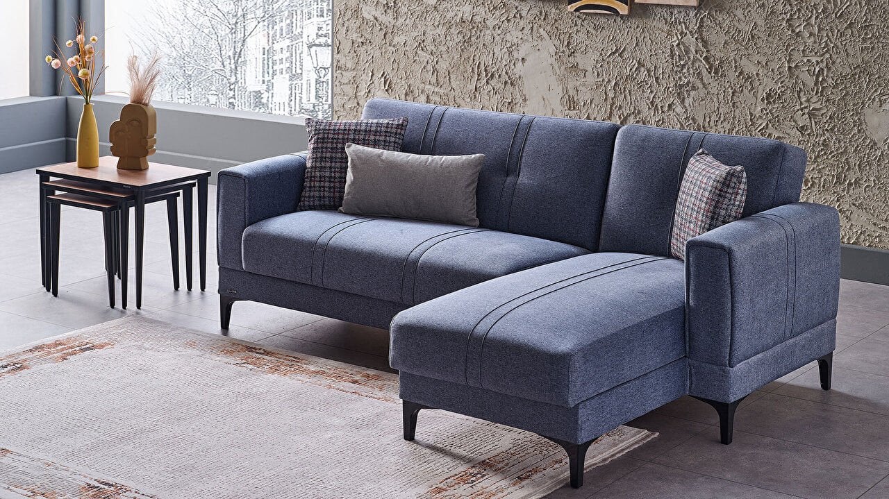 Ruby S Uzanmalı Köşe Sol Koltuk - Lacivert | Bellona Mobilya